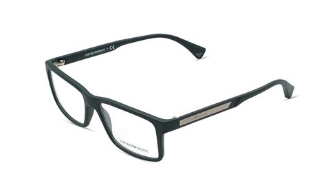 Emporio Armani Men Rectangle Black Rubber Eyeglass