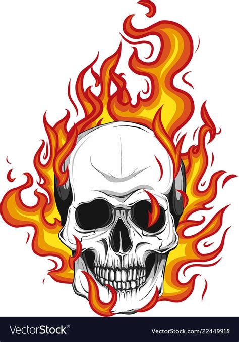 Skulls On Flames Drawings