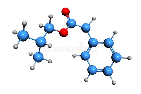 3d Image Of Isobutyl Phenylacetate Skeletal Formula Stock Illustration