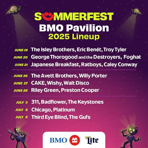This Years Bmo Pavilion With Miller Lite Lineup Is Stacked With Must