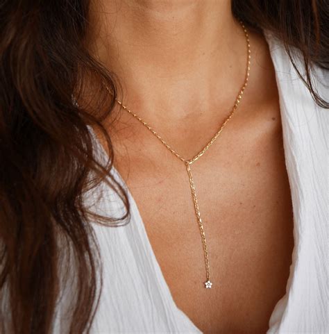 Collier Long Lasso Y Collier Plaqué Or Collier Cravate Doré Minimaliste Collier Fin