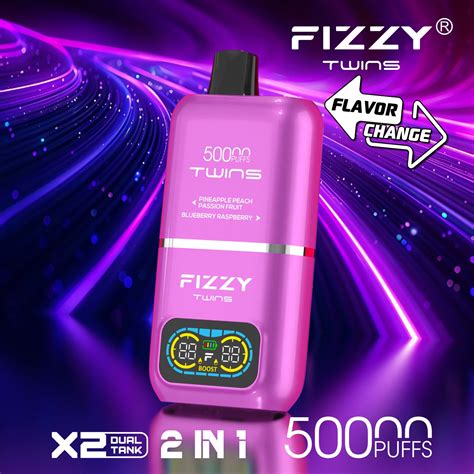 Fizzy Twins 50000 Puff Disposable E Cigarette 50k Puffs Vape 2in1 Flavors Bulk Buying