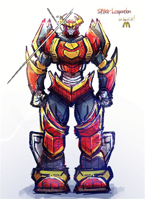 Safebooru Armor Black Armor Fusion Highres Lens Flare Leopardon Marvel Mecha No Mouth Ononotsu