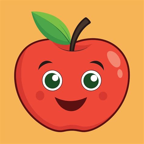 Desenho Animado De Frutas De Maçã Vesctor Design De Ilustração Vetor