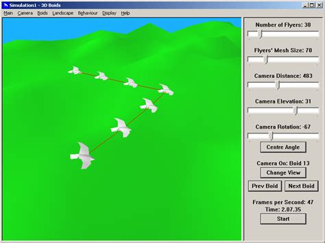 D Boids Simulation Screenshots