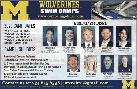 2023 Michigan Swim Camps Sign Up Today
