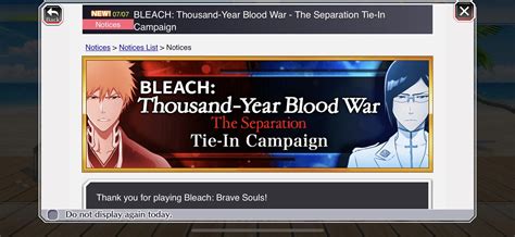 Bleach Thousand Year Blood War The Separation Tie In Campaign R