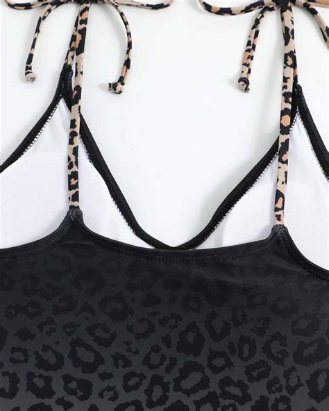 Maillot De Bain Une Pièce Imprimé Léopard Dégradé Avec Couverture Iktops