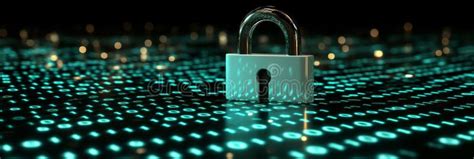 A Digital Lock Icon Amidst A Shower Of Green Binary Code Representing The Concept Of