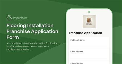Flooring Installation Franchise Application Form Template Paperform