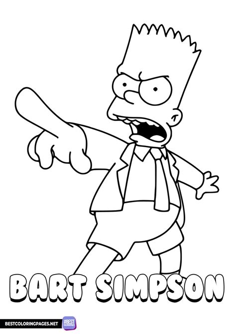 Bart From The Simpson Coloring Page Free Printable Coloring Pages