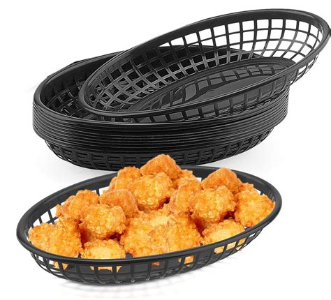 Plastic Bread Baskets Bexikou 12 Pack Oval Fast Food Baskets Plastic Food Serving Baskets For