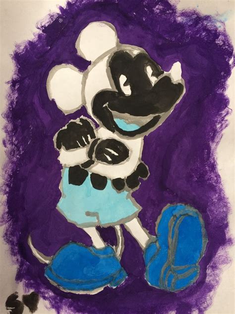 Inverted Mickey Watercolor Art Inspiration Watercolor Art