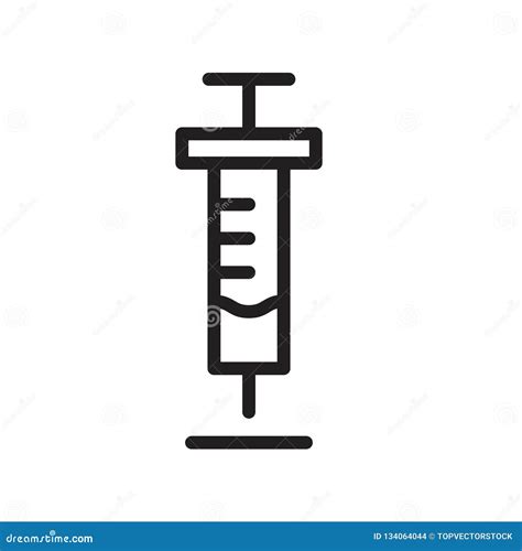 Syringe Icon Vector Isolated On White Background Syringe Sign Line Symbol Or Linear Element