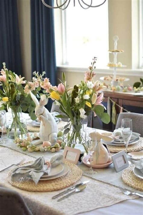 Mesa De Páscoa Decorada 60 Ideias Criativas Para Sua Decoração Easter Centerpieces Easter