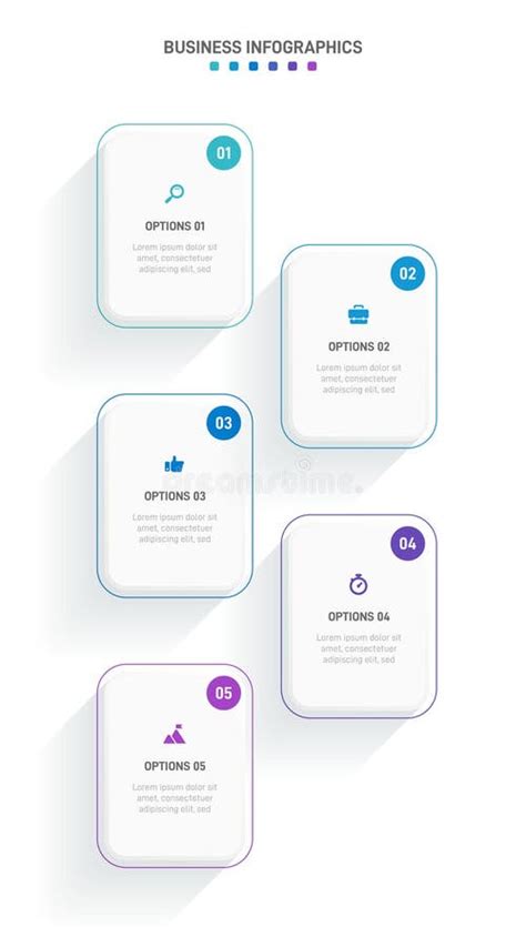Vertical Progress Bar Featuring 5 Arrow Shaped Elements Symbolizing