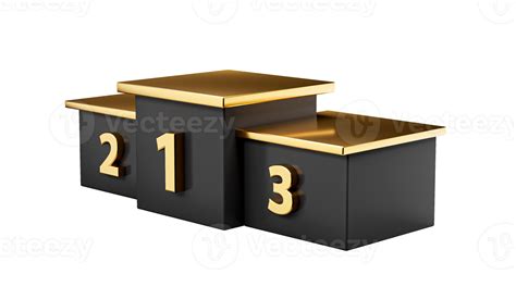 Gold And Black Winner Podium On White Isolated 3d Illustration 19029291 Png