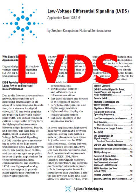 LVDS PDF Low Voltage Differential Signaling Agilent