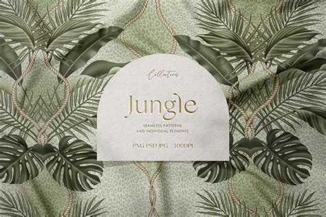 Jungle Pattern Collection Tropical Leaves Leopard Print High