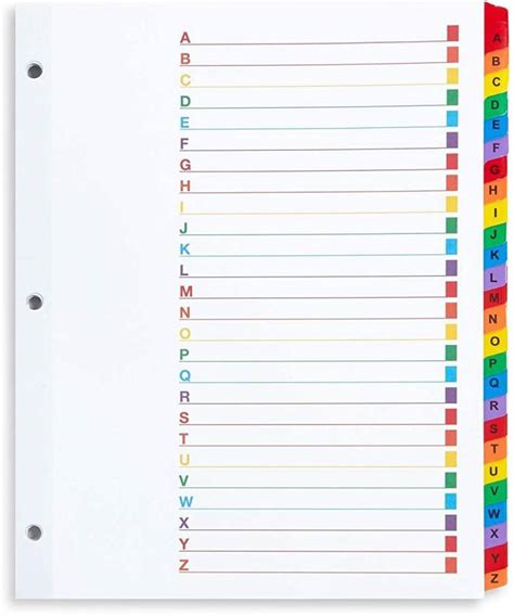 Kavita A4 Size Binder Index Separator Divider For Files And Binders