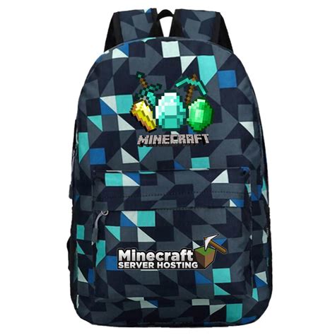 Minecraft Mochila 遊戲卡通背包男孩女孩動漫學校學生卡通書包青少年運動包兒童生日禮物 蝦皮購物