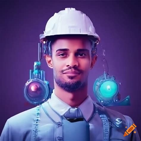 engineer working on a project on craiyon