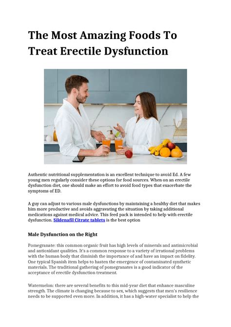 The Most Amazing Foods To Treat Erectile Dysfunction Thesis Health Psychology Docsity