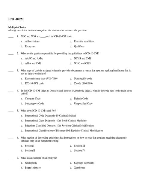Icd Questions Pdf Physical Examination Clinical Medicine