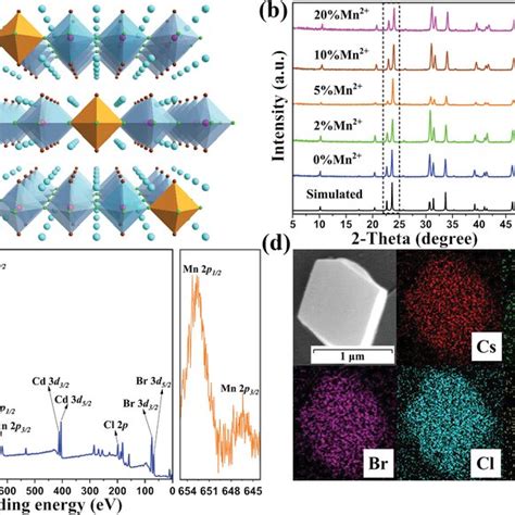 A Crystal Structure Of Cs2cdbr2cl2mn²⁺ Color Codes Cyan Cesium