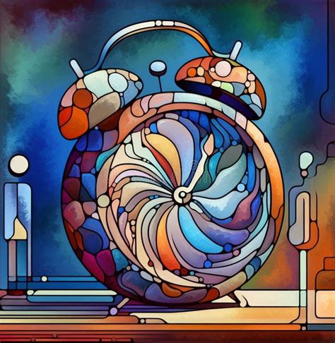 Abstract Illustration Of Passing Time Patience A Human Head Timeline Relativity Clock