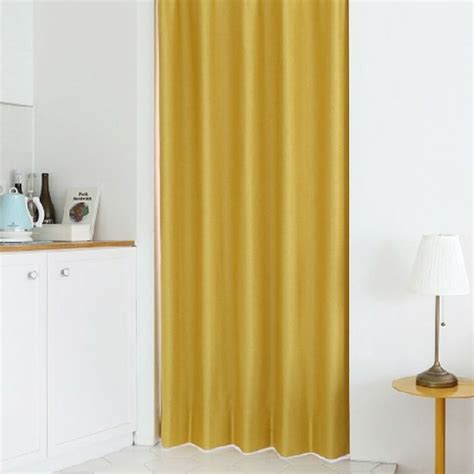 거실용 암막커튼 머스타드 컬러 나비 주름 디자인 75x230cm 1장 티몬