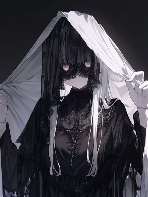 Anime Black Ghost Ghost Anime Art Black Veil Drawing Anime Girl
