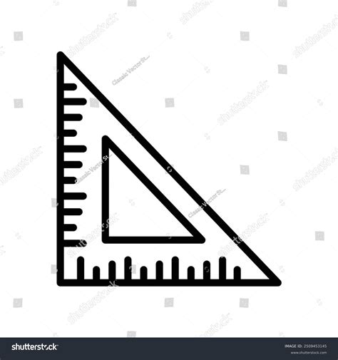 Triangle Ruler Vector Icon Measurement Tool Stock Vector Royalty Free 2509453145 Shutterstock