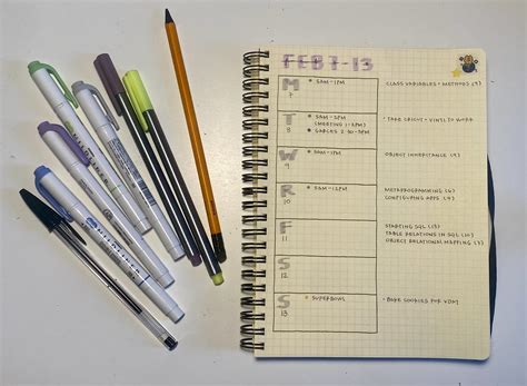 My Basic Weekly Layout Tasksprojectsnotes On The Left Timed