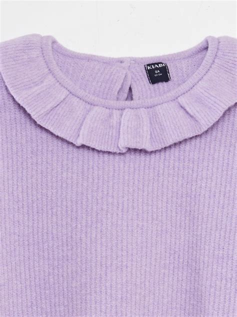 Pullover In Maglia Soffice Con Frufru Viola Bambina 1200€ Kiabi