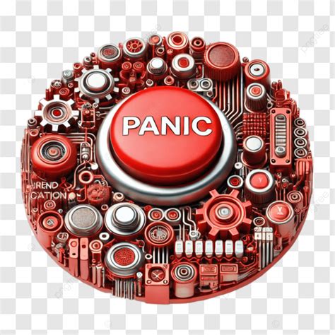 Generative Ai Develops Red Panic Button Button Red Panic Danger Png