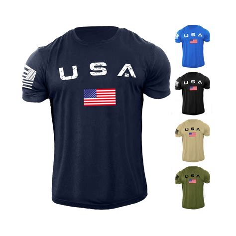 Mens Usa Flag T Shirt American Patriotic 100 Cotton Etsy