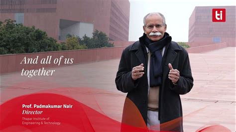 A Special Message From Prof Padmakumar Nair Director Tiet Youtube