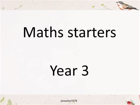 Maths Starters Year 3 Teaching Resources