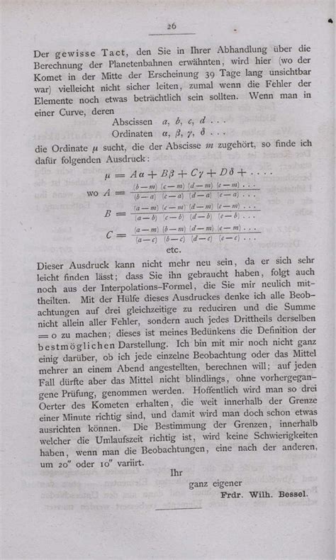 Friedrich Wilhelm Bessel → Carl Friedrich Gauß Bremen 1805 Dez 4