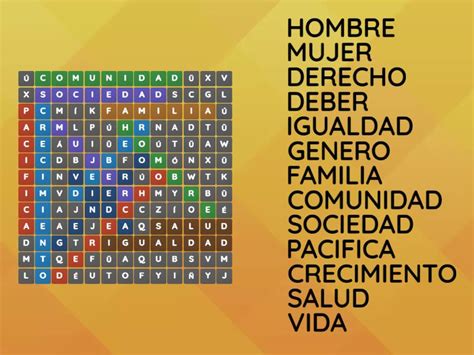 Igualdad De Género Sopa De Letras