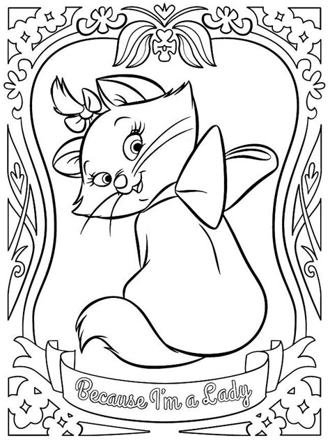 Disney Aristocats Marie Coloring Pages Sketch Coloring Page