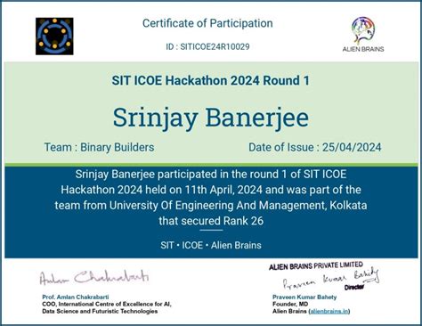 Srinjay Banerjee On Linkedin Hackathon Teamwork Dsa Siticoehackathon Ai Machinelearning