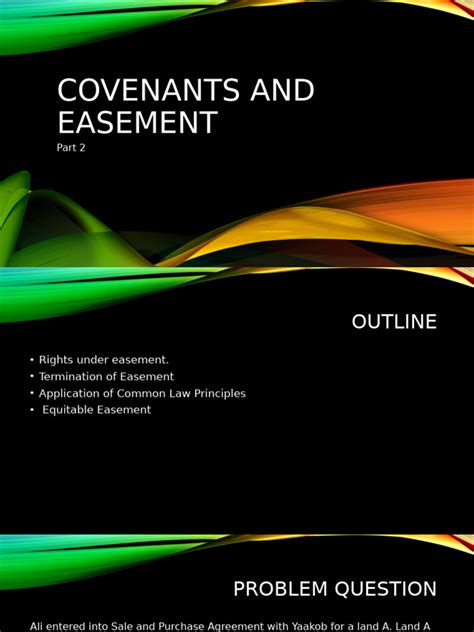 Topic 3 Covenant And Easement In Malaysia Part 2 1 Pdf Easement Lease