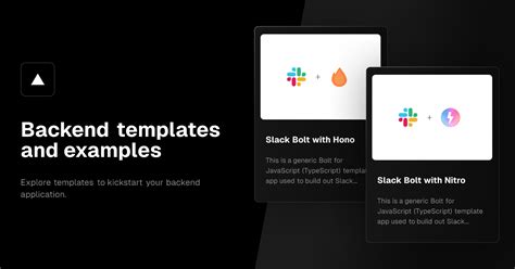 backend application templates and examples vercel