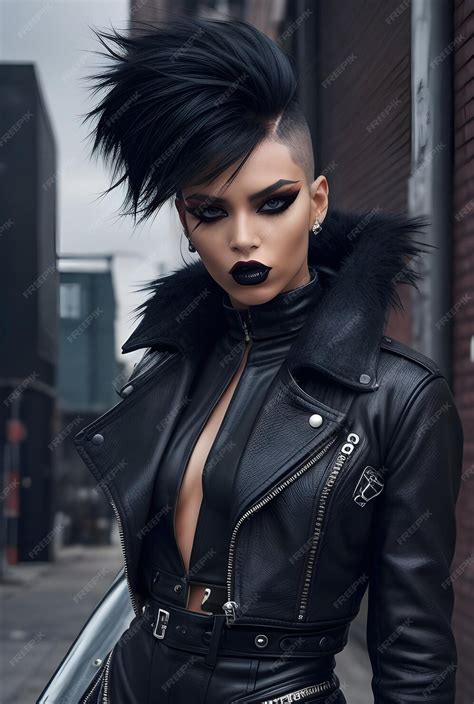 Premium Ai Image A Fierce And Edgy Model With A Sleek And Modern