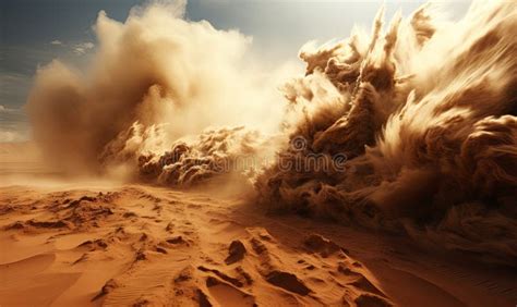 Sandstorm Whirling Across Desert Dunes Stock Image Image Of Granules