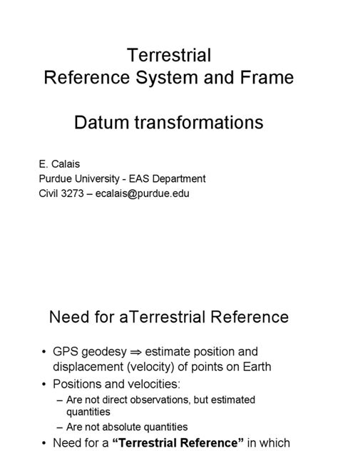 Terrestrial Reference System And Frame Geodesy Cartesian Coordinate