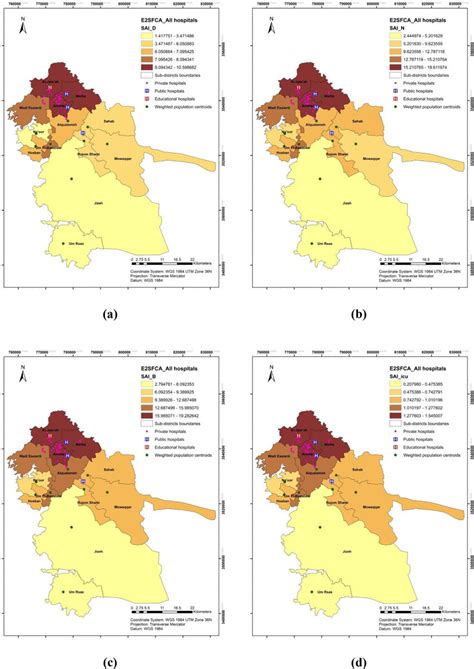 Spatial Accessibility In All Hospitals Based On The Number Of A