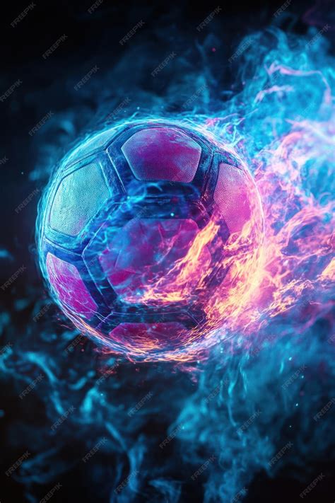 Sport Background A Focused Depiction Of A Soccer Ball Glowing With